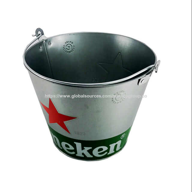 China Round Galvanized Buckets 5L Steel Buckets with Handle for Beer ...