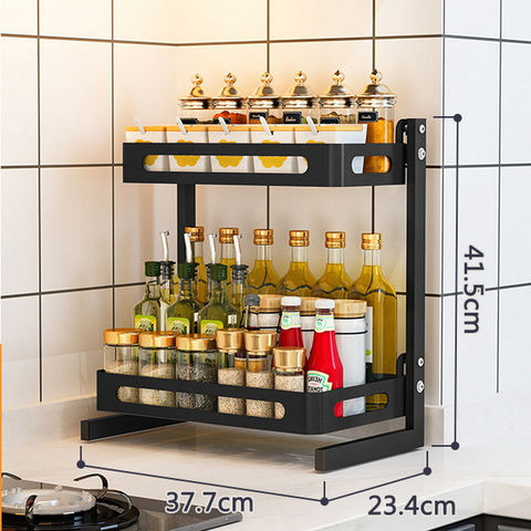 China Spice Racks,2-Tier Removable Countertop Organizer,Stainless Steel ...