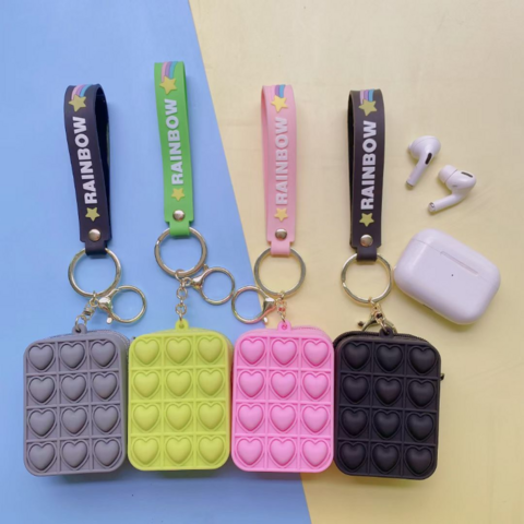 China Amazon Top Seller silicone wallet Mini Rainbow Push Pop Bubble ...