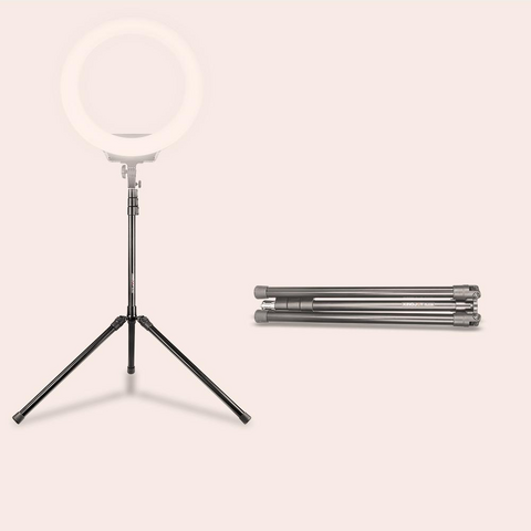 China Factory oem 16 inch led ring light with 200cm high foldable light ...