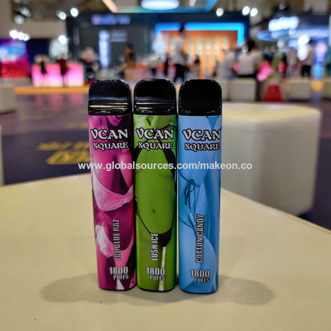 China Authentic Vcan Square 1800 Puffs 5% Nic OEM Disposable E ...