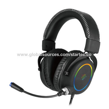 China RGB Gaming headset with metal head band management, glossy ...