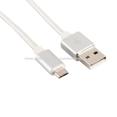 China Nylon braided Micro USB cable with aluminum shell supports data ...