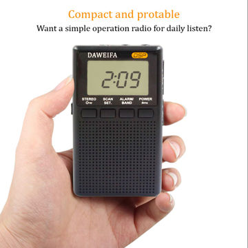 China Mini AM FM Radio Portable Speaker With Headphone Jack Alarm Clock ...