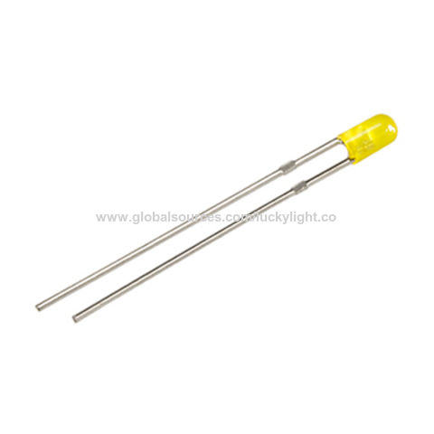 China 3mm Super Bright Yellow LED round diode with yellow diffused lens ...
