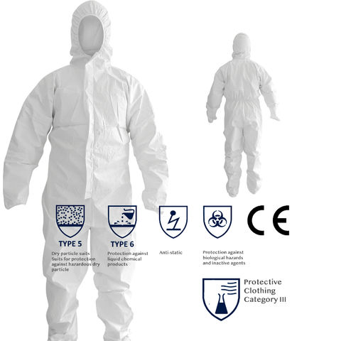 China Hooded Disposable Isolation Coveralls Suit Gown Full Protection ...