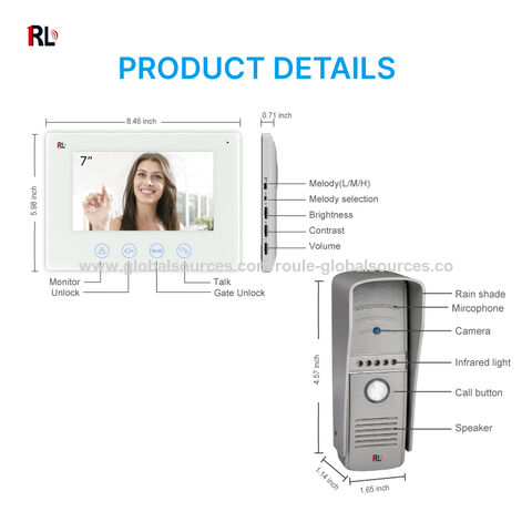 China 7 inch color video door phone on Global Sources,video door bell ...