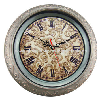 China Wall clock, made of aluminum with customized dial design on ...