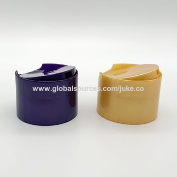 China Purple Yellow Double Wall Disc Top Bottle Cap Screw Lid Plastic ...