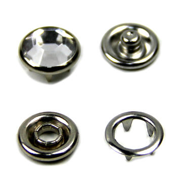 China Custom Decorative Diamond Brass Prong Snap Button on Global ...
