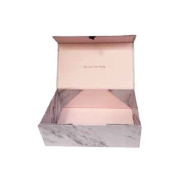 China Full color printed marble paper box folding gift box birthday ...