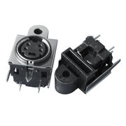 Mini DIN socket connector with 4pins, right angle type and vertical ...