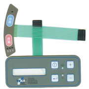 Membrane graphic overlay control panel with LED window and embossed ...