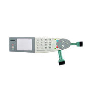 Membrane graphic overlay control panel with LED window and embossed ...