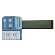 Membrane graphic overlay control panel with LED window and embossed ...