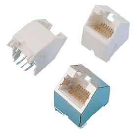RJ45 (8P8C) Side Entry Modular Jack PCB Connector Offset Type DIP Type Shielded, Modular Jack ...