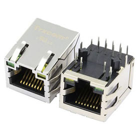 Trxcom 1x2 RJ45 Connector, 10/100M Dual Ports Socket with Magnetic ...