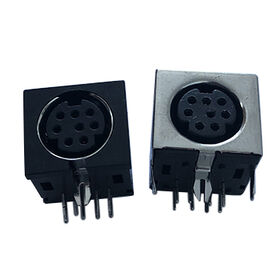 Mini DIN socket connector with 4pins, right angle type and vertical ...
