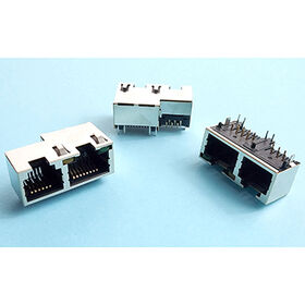 RJ45 (8P8C) Side Entry Modular Jack PCB Connector Offset Type DIP Type Shielded, Modular Jack ...