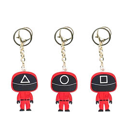 Custom Squid Game Figures Keychain Pendant Cosplay Staff Charms ...