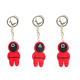 Custom Squid Game Figures Keychain Pendant Cosplay Staff Charms ...