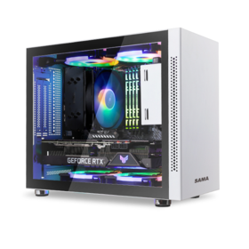 SAMA New M3 MATX/ITX gaming computer case pc cabinet with cool Rainbow ...