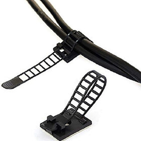 25PCS adjustable self-adhesive cable ties strap management wire zip tie ...