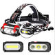 T6 COB XPE LED Headlamp 2 Sides Rotating 3 Light Source 8 Modes Double ...
