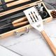 China Custom barbecue camping outdoor stainless steel 9 pcs wood handle ...