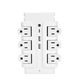 USA 6 rotatable outlets wall socket with USB 2A1C extension power ...